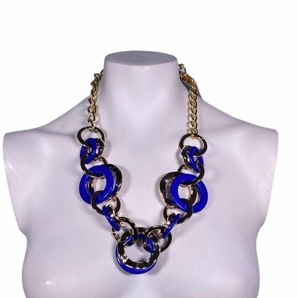 Chuns Fashion | Jewelry | Chuns Fashion New Long Blue Gold Tone Chunky ...